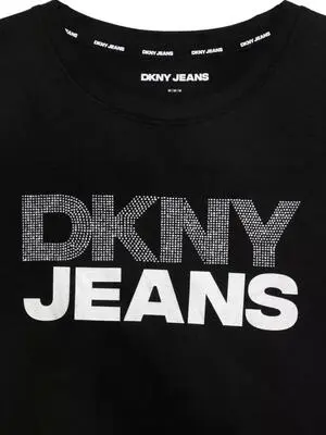 Dkny Logo Rhinestone Embellished T-shirt
