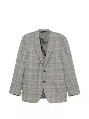 Canali Check-pattern Single-breasted Blazer - Grey