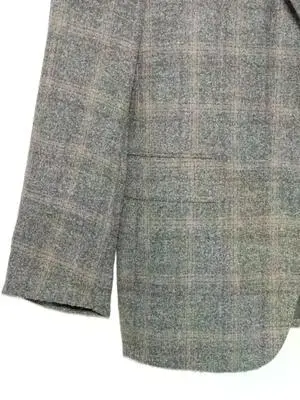 Canali Check-pattern Single-breasted Blazer - Grey