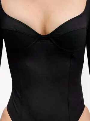 Vetements Long-sleeve Sweetheart Neck Bodysuit
