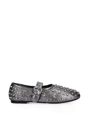 ALLSAINTS Stud-embellished Buckle-fastening Ballet Flats - Grey