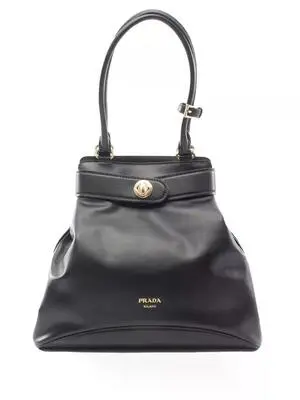 Prada Calfskin Etude Softy Shoulder Bag - Black