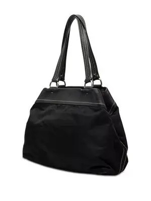 Prada Vitello Trimmed Tessuto Tote Bag