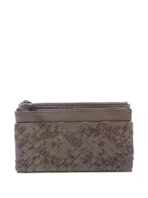 Bottega Veneta Intrecciato Long Wallet - Grey