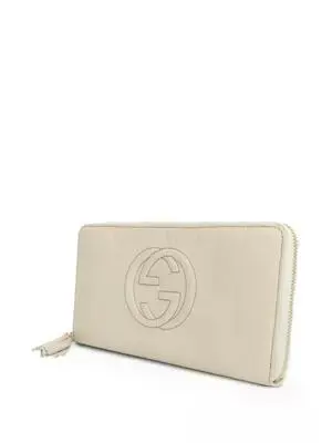 Gucci Soho Zip-around Leather Wallet - Neutrals