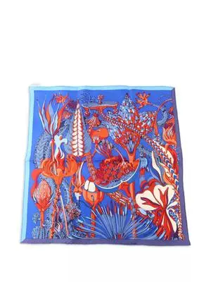Hermès Fantaisies Botaniques Silk Scarf - Blue