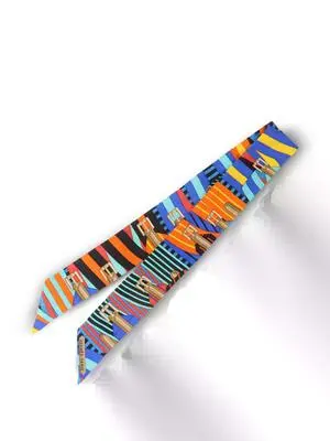 Hermès Twilly Buckle-print Scarf - Blue