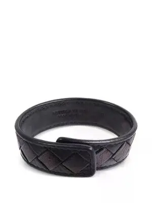 Bottega Veneta Intrecciato Leather Bracelet - Black