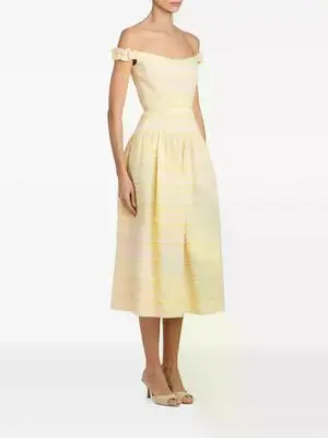 MARKARIAN Georgie Striped Organza Midi Dress