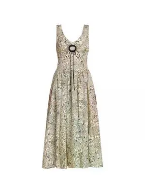 MARKARIAN Penelope Floral-print Keyhole Midi Dress