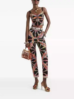 Dolce & Gabbana Carretto-print Charmeuse Top