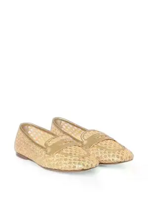 TWINSET Perforated Raffia Loafers
