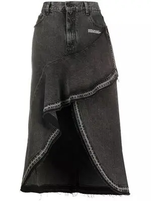 Off-White Asymmetrical Denim Skirt