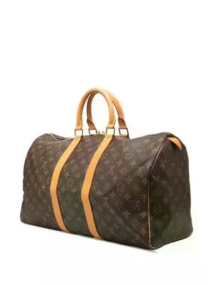 LOUIS VUITTON Monogram Keepall 45 Travel Bag - Brown