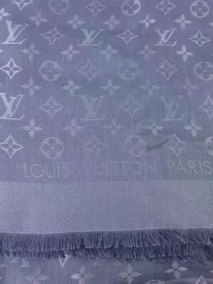 LOUIS VUITTON Monogram-pattern Fringe Scarf