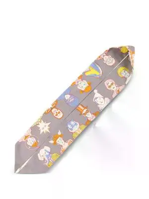Hermès Graphic-print Silk Scarf - Grey