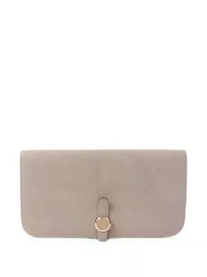 Hermès Mm Dogon Togo Leather Wallet - Grey