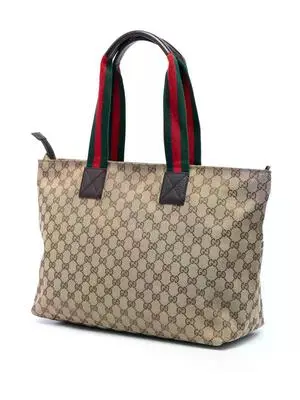 Gucci Gg Canvas Web Tote Bag