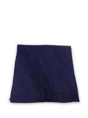 Fendi Zucca-pattern Fringed Scarf - Blue