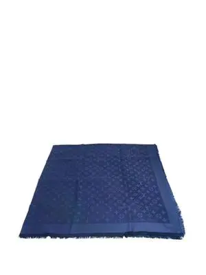 LOUIS VUITTON Monogram-pattern Scarf - Blue