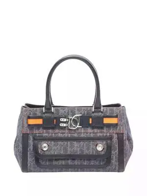 Dior Diorissimo Trotter Denim Flight Handle Bag - Blue