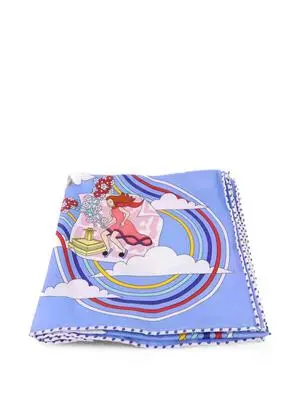 Hermès Graphic-pattern Scarf - Blue