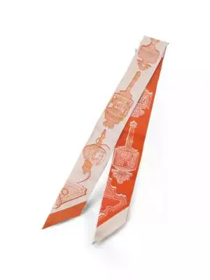 Hermès Twilly Lantern-print Scarf - Orange