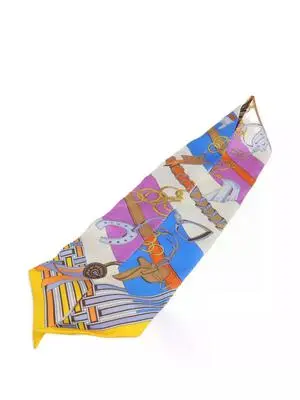 Hermès Twilly Equestrian-print Scarf - Neutrals