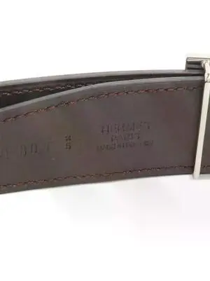 Hermès H Box Leather Belt With Silver-tone Hardware