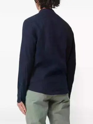 BLAUER. Linen Mandarin-collar Shirt