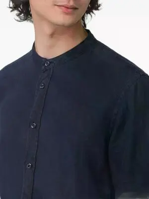 BLAUER. Linen Mandarin-collar Shirt
