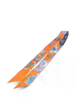 Hermès Twilly Doll Printed Scarf - Orange
