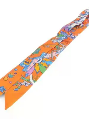 Hermès Twilly Doll Printed Scarf - Orange