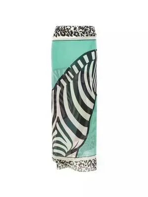 MC2 SAINT BARTH Thaiti Zebra-print Pareo - Green