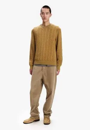 A.p.c. Cable-knit Crew Neck Sweater - Brown
