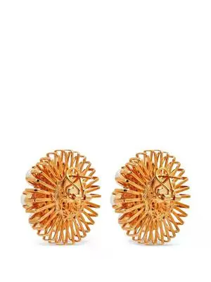 ANTON HEUNIS Crystal Embellished Pearl Detail Earrings - Gold