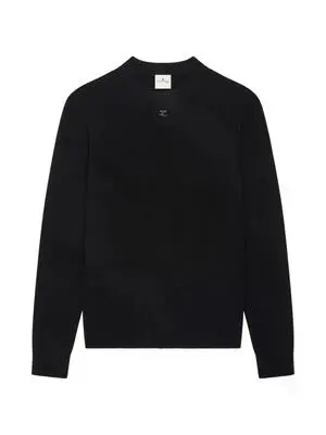 COURREGES Embroidered Crewneck Sweater - Black