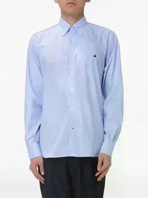 BROOKSFIELD Striped Poplin Shirt - Blue