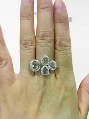 HYT JEWELRY 20.9 Carat Diamond Cocktail Ring In 18k Gold - Silver