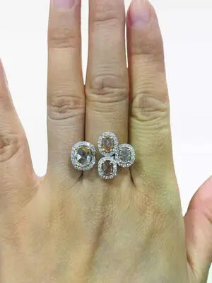 HYT JEWELRY 20.9 Carat Diamond Cocktail Ring In 18k Gold - Silver