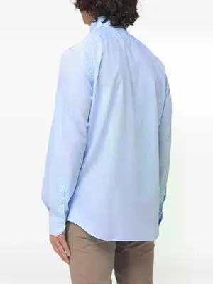 BROOKSFIELD Embroidered-logo Poplin Shirt - Blue