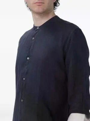 BROOKSFIELD Mandarin-collar Linen Shirt