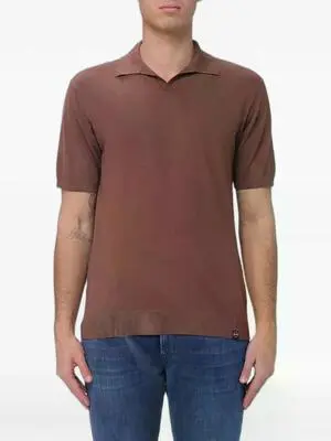 COLMAR Fine-knit Polo-collar T-shirt - Brown