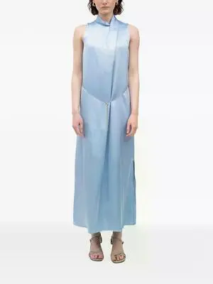 Hugo Satin Chain-belt Maxi Dress - Blue