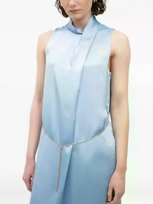 Hugo Satin Chain-belt Maxi Dress