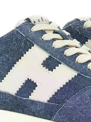 Hogan Athletic Sneakers In Velour Effect Suede - Blue