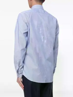 BROOKSFIELD Striped-pattern Button-down Shirt - Blue