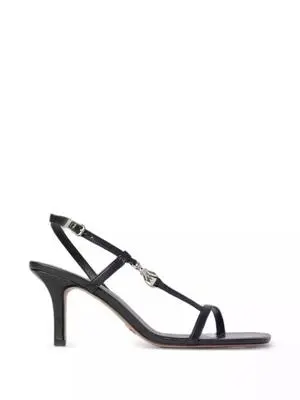 Patrizia Pepe Fly-plaque Leather Sandals - Black