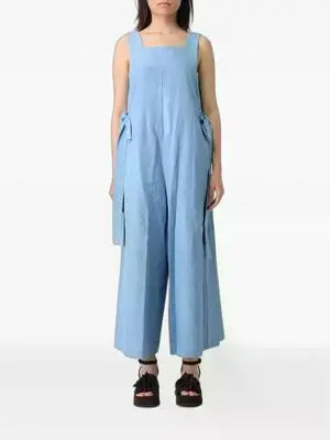 MEIMEIJ Sleeveless Jumpsuit With Bow Detail - Blue