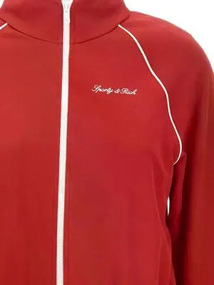 SPORTY & RICH Logo Embroidered Raglan Sleeve Sweater